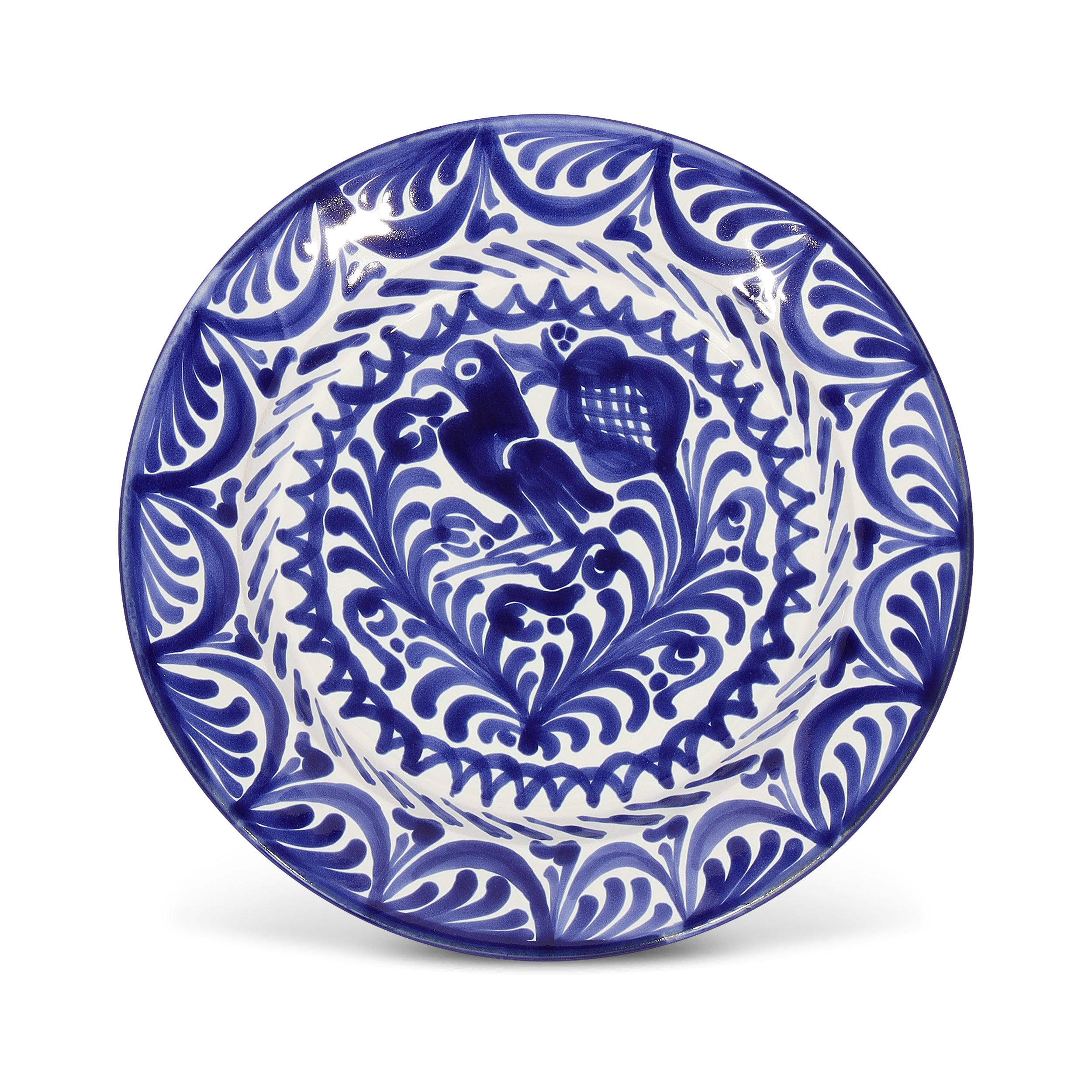 Salad plate with hand painted designs – Pomelo Casa