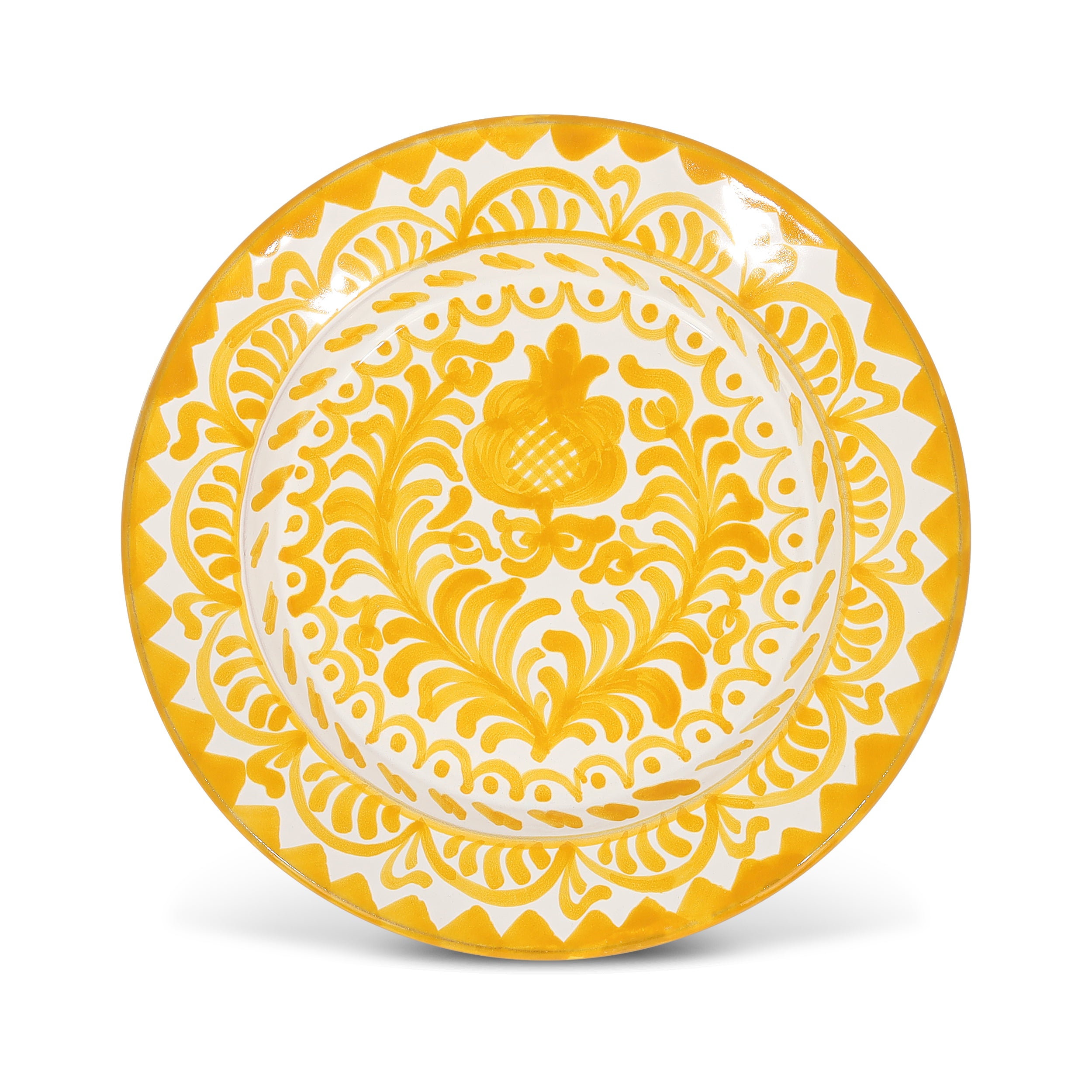 Salad plate with hand painted designs – Pomelo Casa