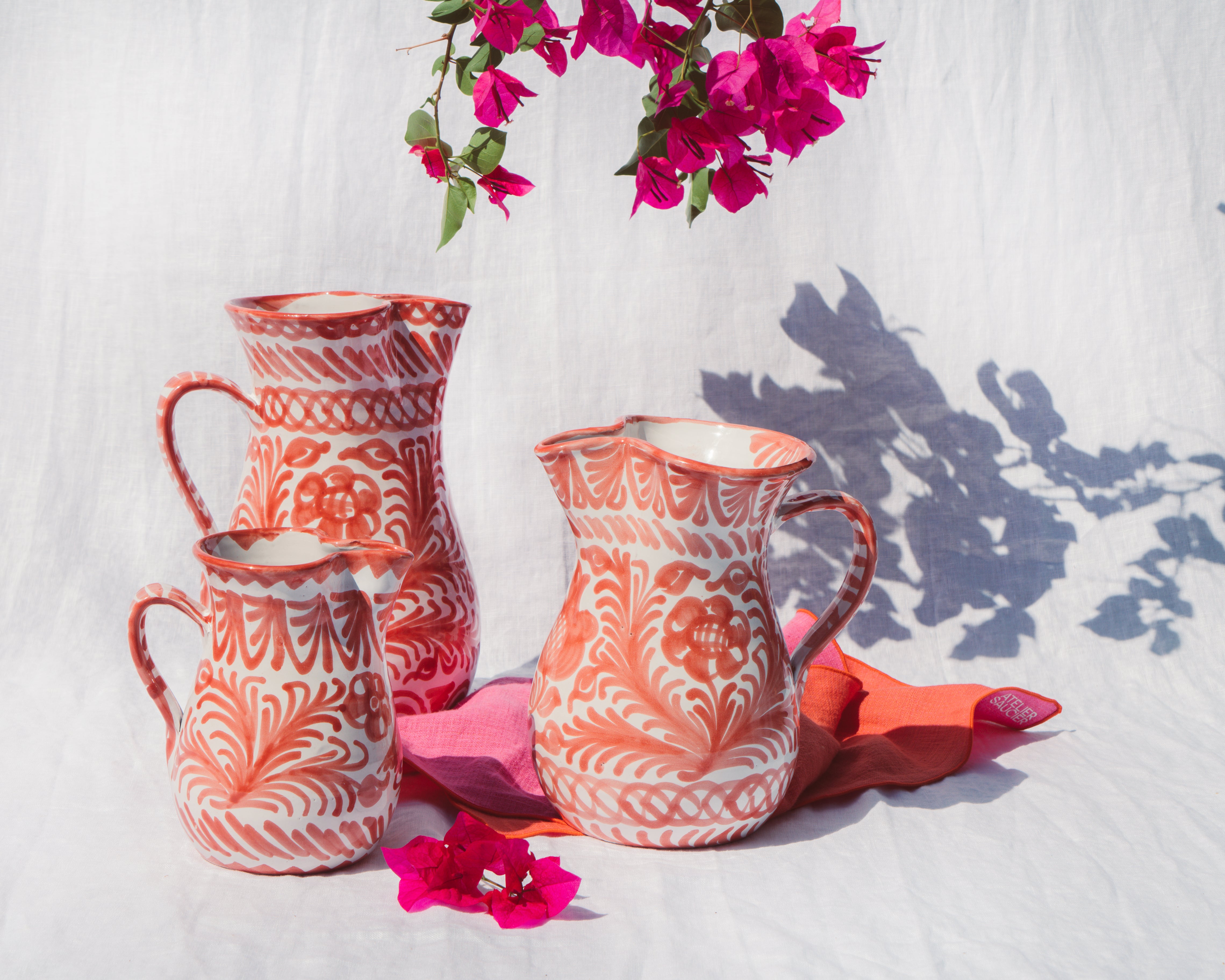 Medium pitcher with hand painted designs – Pomelo Casa