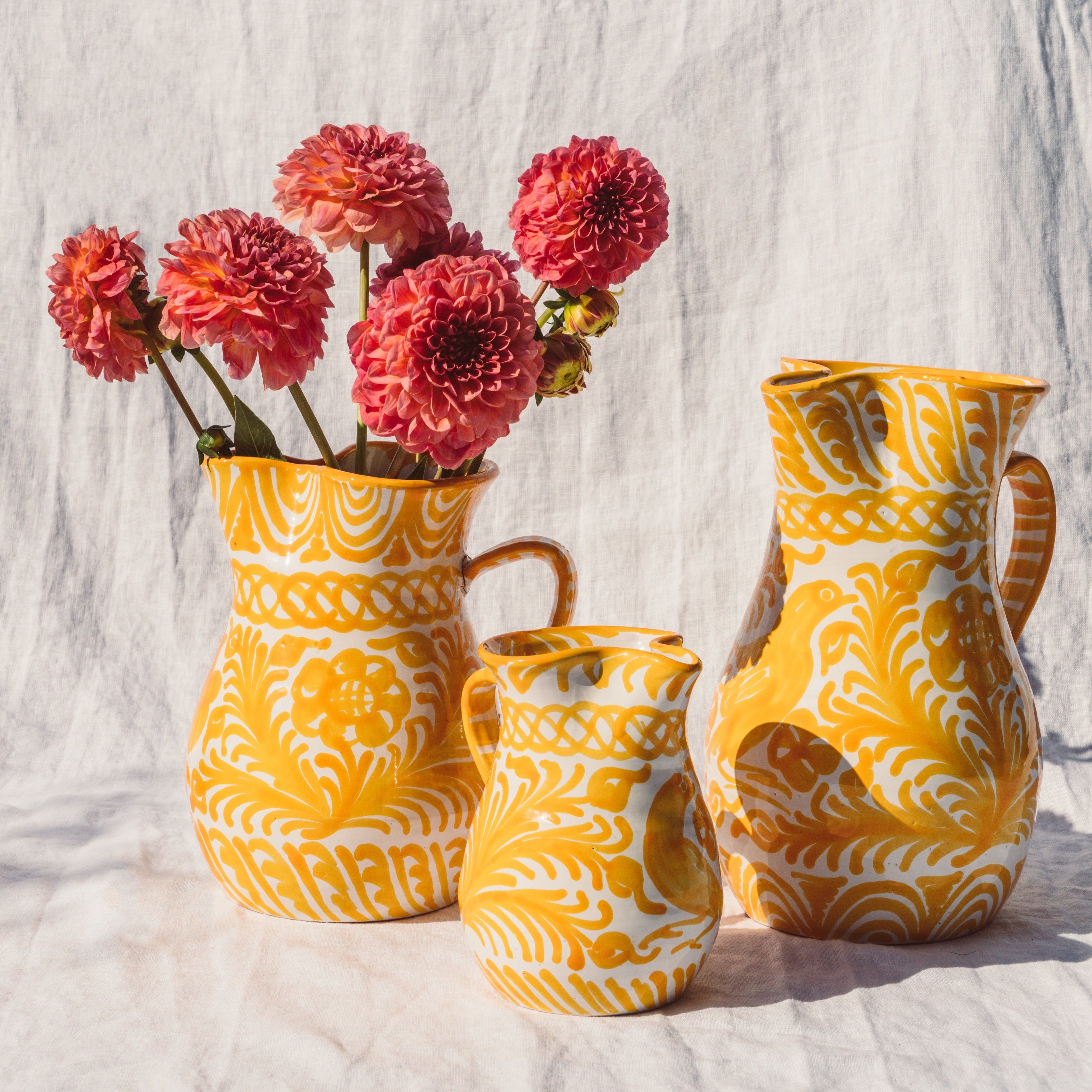 Large pitcher with hand painted designs – Pomelo Casa