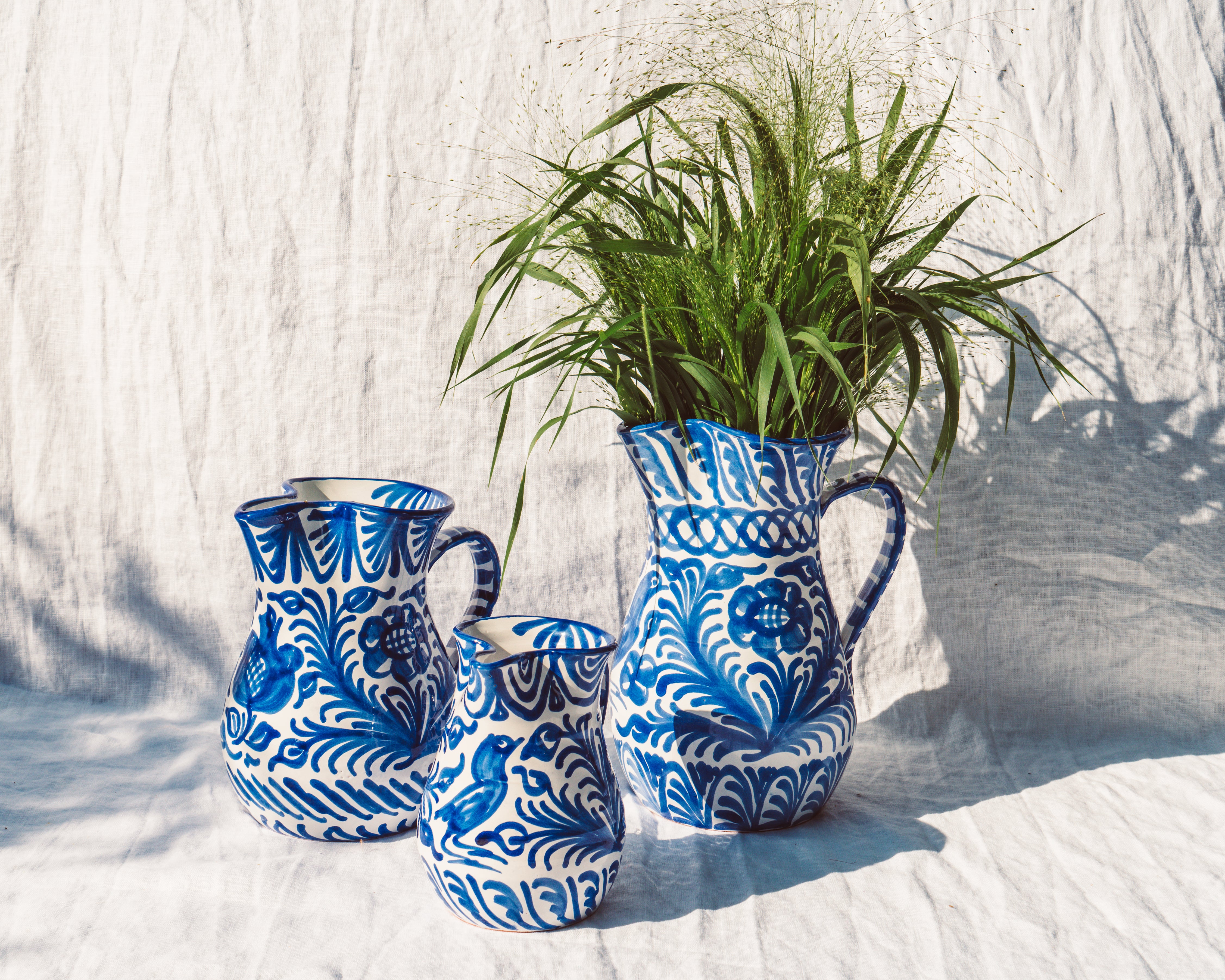 Medium pitcher with hand painted designs – Pomelo Casa