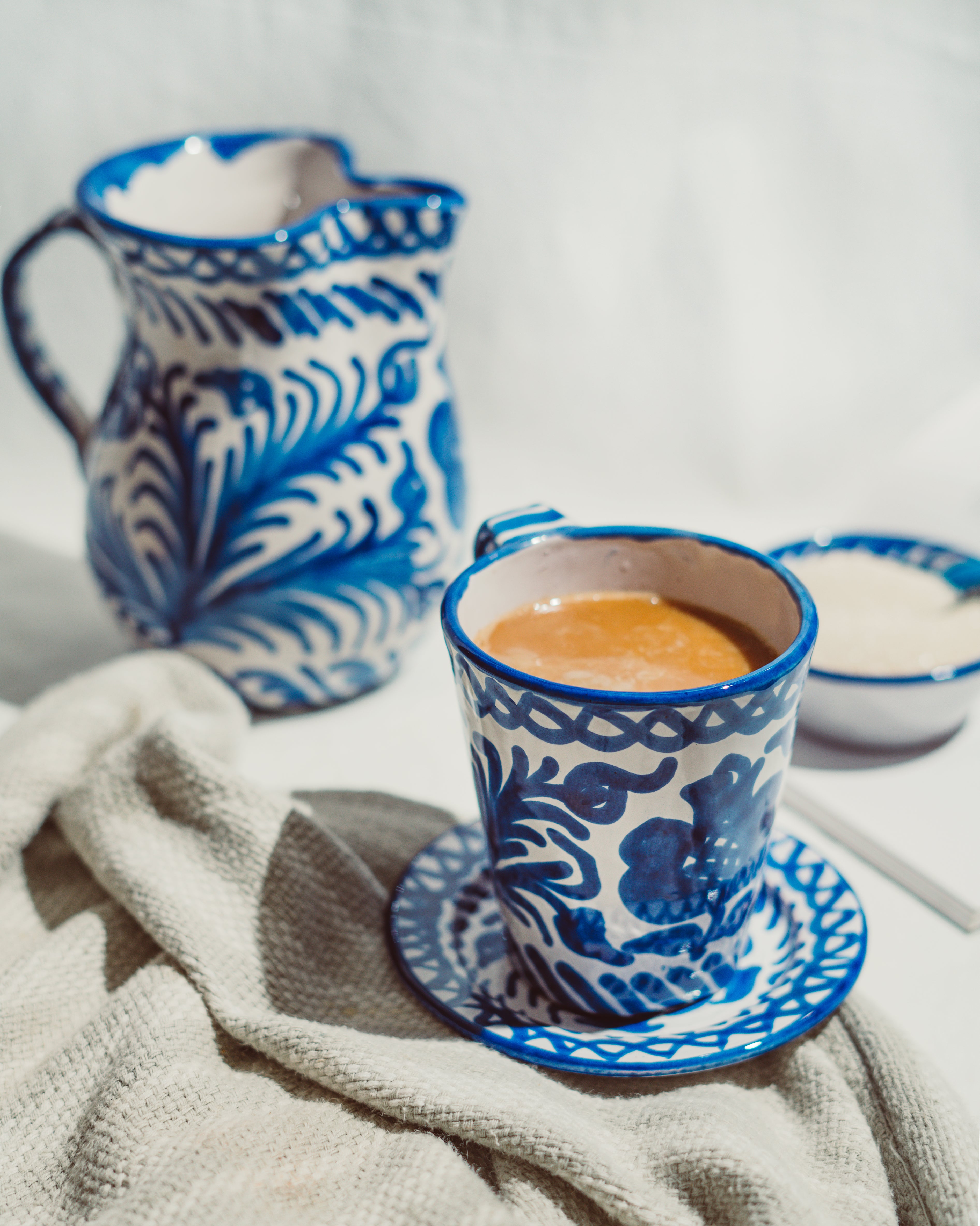 Small pitcher with hand painted designs – Pomelo Casa