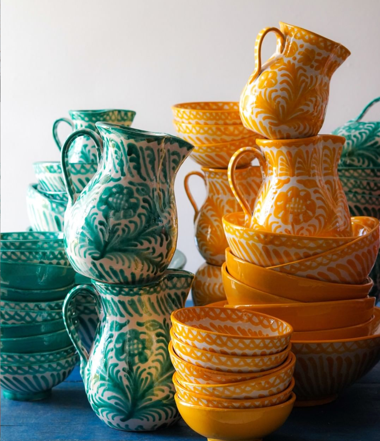 Medium pitcher with hand painted designs – Pomelo Casa