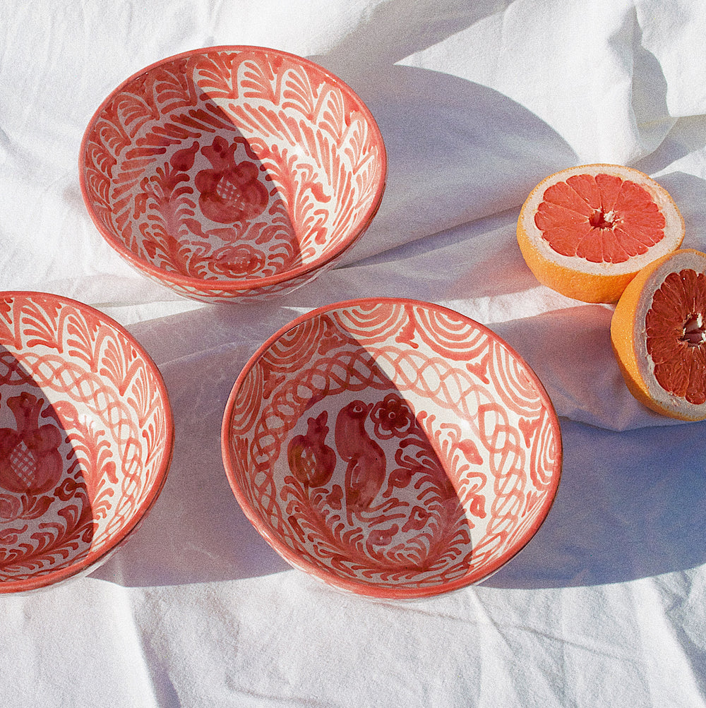 Medium bowl with hand painted designs – Pomelo Casa